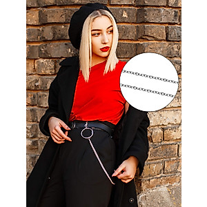 6 Pieces Chain Belt Jeans Pants Chain Goth Multi Layer Chains Heart Butterfly Lock Charm Waist Chain Wallet Chain Pocket Chain for Women Men(Butterfly Style)