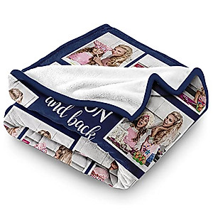 Mom Gifts Custom Blankets with Photos Birthday Mothers Day Blanket Gifts Personalized Flannel Throw Blanket Gifts for Mom from Daughters Son