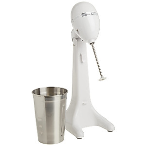 Hamilton Beach 727B DrinkMaster Electric Drink Mixer, Restaurant-Quality Retro Milkshake Maker & Milk Frother, 2 Speeds, Extra-Large 28 oz. Stainless Steel Cup, White
