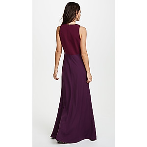 Jill Jill Stuart Women's Two Tone Vneck, Black Currant/Concord Grape, 12