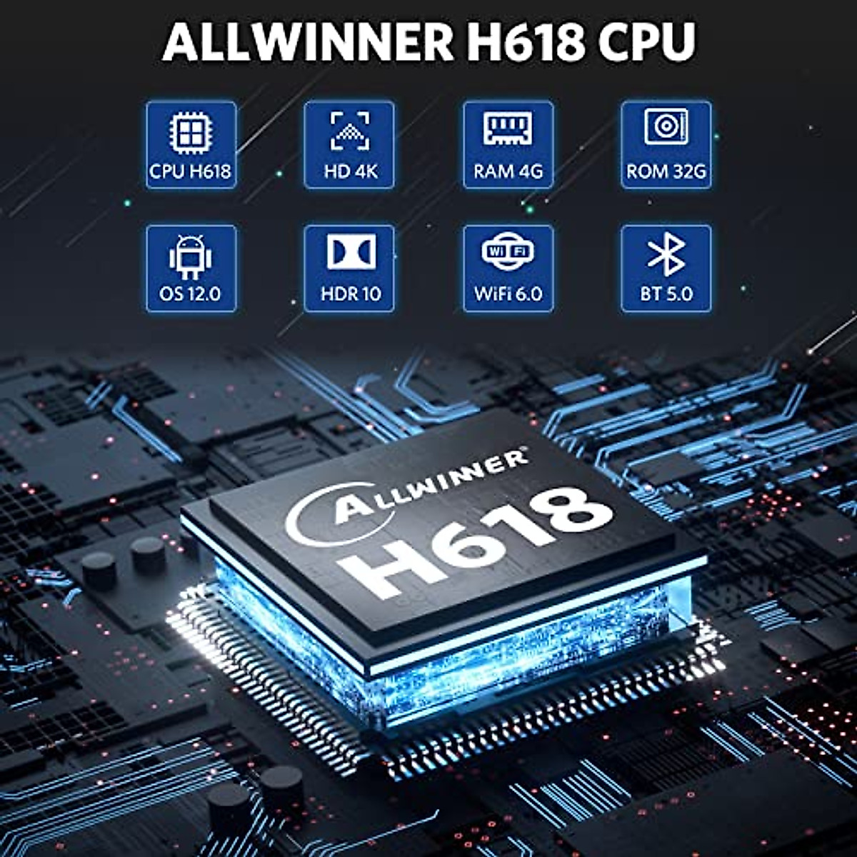 TUREWELL TV Box, TX68 Android 12.0 TV Box 4GB RAM 32GB ROM,H618 Quad Core Smart Android Box Support 2.4/5.8GHz Dual WiFi 4K H.264 HD