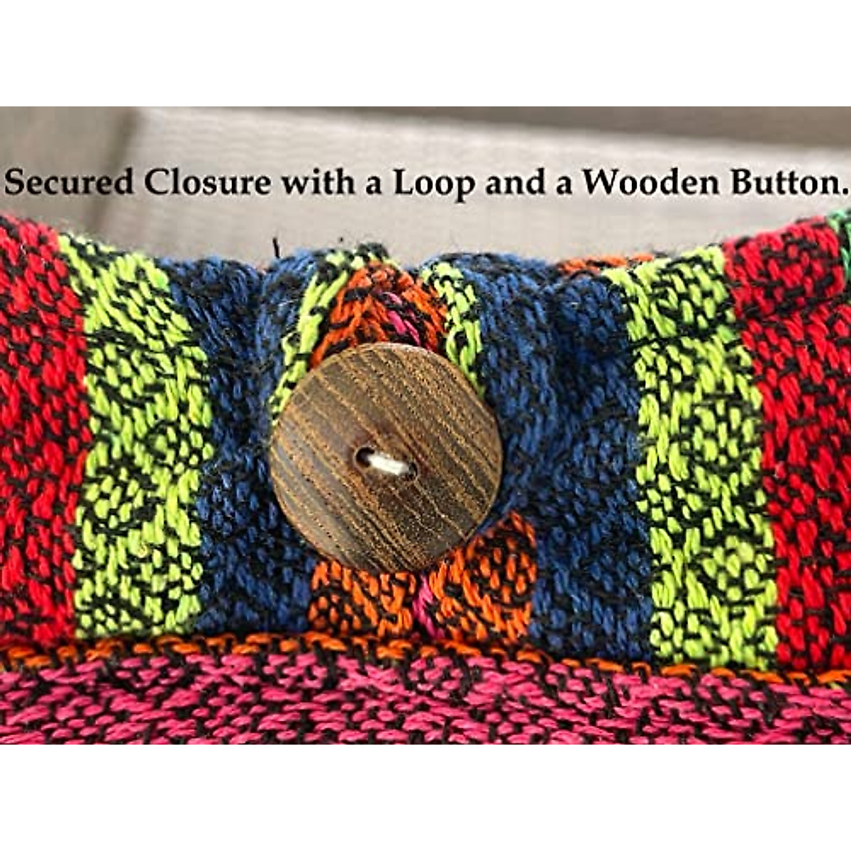 Aztec Crossbody Bags for Women - Boho Shoulder Bag - Handmade Hippie Purse - Fully Lined Cotton Interior - Medium (Rainbow)