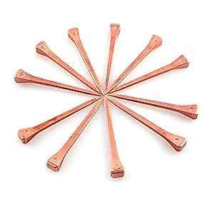 DZS Elec 25pcs E5 Horseshoe Nail 2.1 Inch Copper Plating Steel Horse Shoe Nails Craft High Tensile Strength Precision Nails