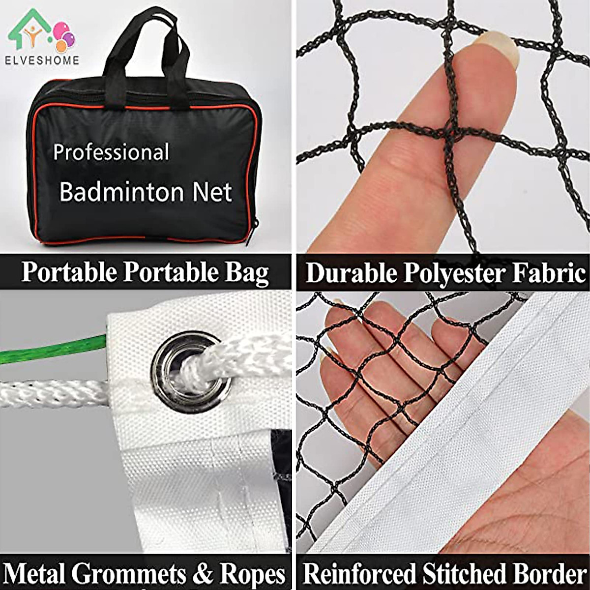 Professional Badminton Net for Backyard, Portable With Bag, Volleyball Net Outdoor, Replacement for Beach Schoolyard Competition, Size 20FT X 2.5FT