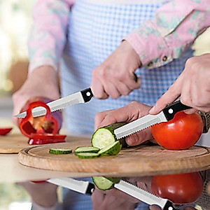 LIANYU Steak Knives Set of 8, Stainless Steel Serrated Steak Knife, kitchen Camping Restaurant Steak Knives, Dishwasher Safe