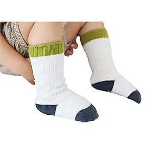 QandSweet Knitting Socks Keep Warm Unisex Baby Non-Slip Knee-High Stockings for Toddler Little Boy Girls 6-24 Months