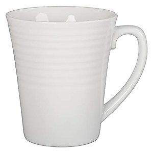 BIA Cordon Bleu White Porcelain Ribbed Coffee Mug, 1 Size, Set of 4