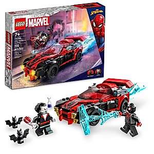 LEGO Marvel Spider-Man Miles Morales vs. Morbius 76244 Building Toy - Featuring Race Car and Action Minifigures, Adventures in The Spiderverse, Movie Inspired Set, Fun for Boys, Girls, and Kids