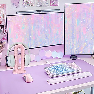 Cloud Headphone Stand - Gaming Headset Holder - Desktop Earphone Hanger, Cute Kawaii Headphone Hanger for Sony, Bose, Apple, Gaming Headphones Display (Pastel Pink)