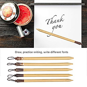 GLOGLOW Comic Dip Pen Set, 5Pcs Calligraphy Dip Pen Set with 5 Nibs Wooden Handler Artist Cartoon Pen Set Cartoon Painting Tool Art Supplies Signature Pen Business Present(Bamboo