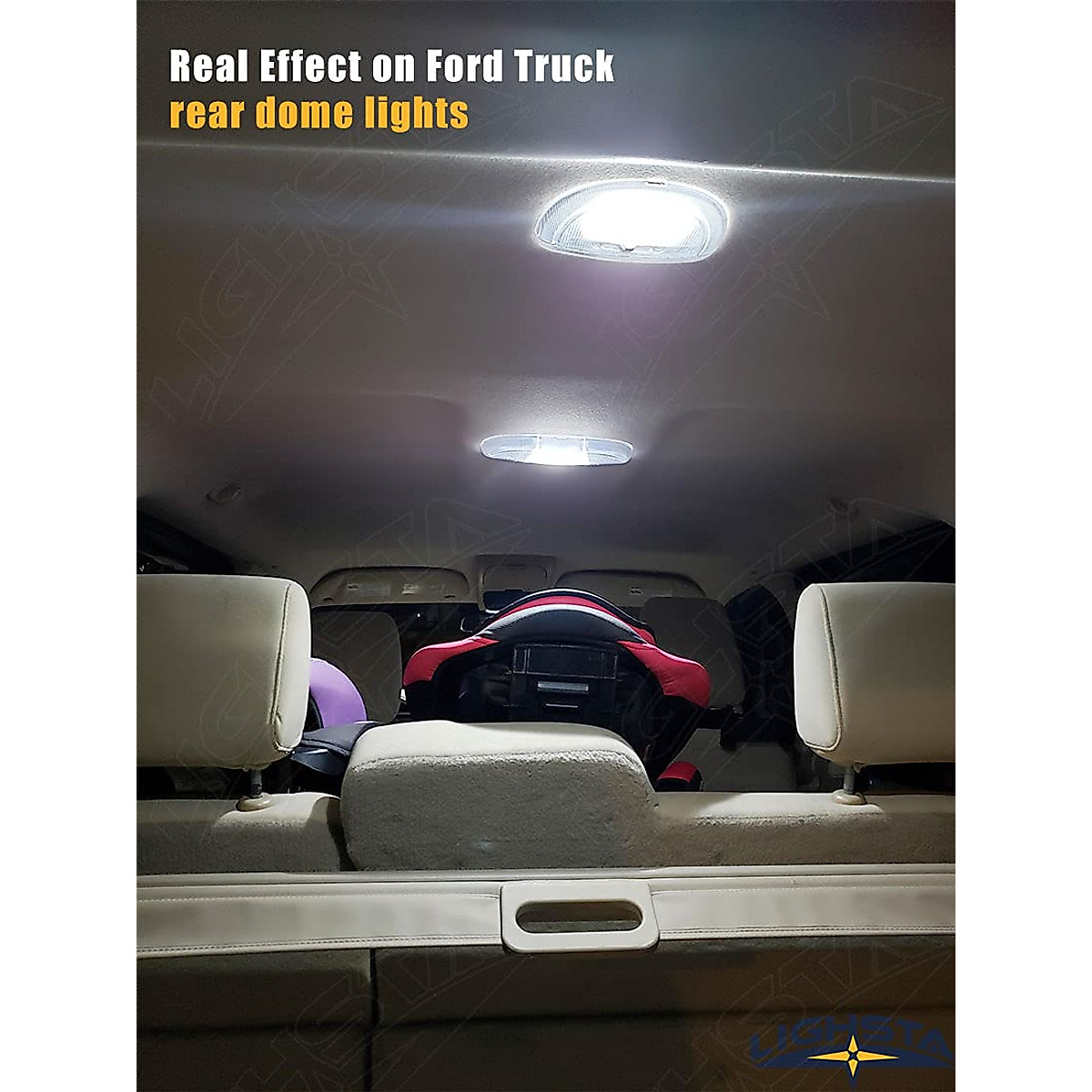 LIGHSTA 9PCS Super Bright White LED Interior Light Kit Package for Ford F150 2009 2010 2011 2012 2013 2014 + Cargo Lights + License Plate Lights and Install Tool