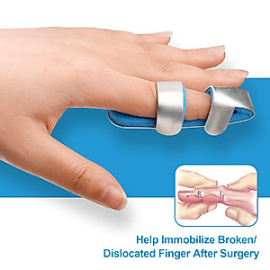 Trigger Finger Splint Brace for Thumb Index Middle Ring Pinky, Metal Foam Broken Dislocated Finger Stabilizer, Aluminum Bendable Curved Mallet Wrap for Arthritis Pain Tendon Injury Immobilizer Knuckle