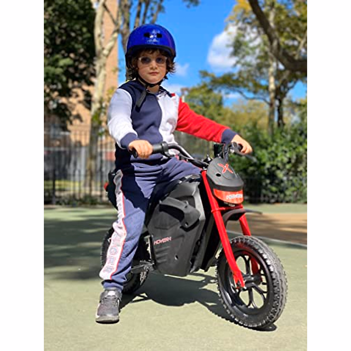 Hover-1 E-Track Electric Dirt Bike | 9MPH Top Speed, 9 Mile Range, 4HR Quick Charge,12.5" Air-Filled Tires, 120LB Max Weight, 2.25ft Tall, UL Certified & Tested - Safe for Kids & Teens, Red