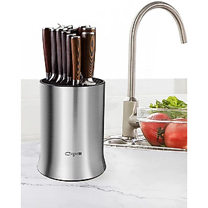 XXL Universal Knife Block Holder, 304 Stainless Steel Without Knives, Detachable for Easy Cleaning, Rust Proof