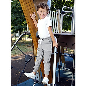 Resinta 3 Pack Toddler Boy Sweatpants Active Jogger Pants Casual Pull-On Pants Sweat Pants with Pocket Drawstring