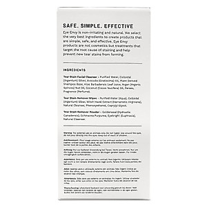 Eye Envy 3 Step Tear Stain Remover Kit for Dogs | Clean, Stain-Free Eyes in 7 Days | Contains: Cleanser 8.45 fl.oz, Wipes 60 Count and Powder 0.5oz | Non-irritating and Natural