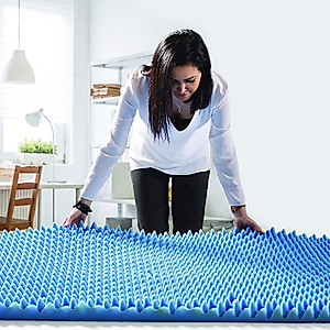 DMI Foam Mattress Topper, Egg Crate Foam Pad, Mattress Pad and Bed Topper for Support, Air Circulation, Pressure Relief and Weight Distribution, Hospital Size Mattress, 33 x 72 x 4, Blue