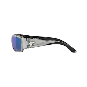 Costa Del Mar Man Sunglasses Silver Frame, Blue Mirror Lenses, 61MM