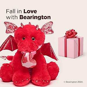 Bearington Collection Red Dragon Plush Toys Dragon Stuffed Animal 11 in Ideal for Valentine's Day Plushies