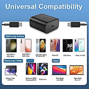 45W Samsung Super Fast Charger Type C, USB C Android Phone Charger with 6.6FT C Type Cable for Samsung Galaxy S23 Ultra/S23/S23+/S22 Ultra/S22+/S22, Note 10/Note 20/S20/S21/S10/S9/S8, Galaxy Tab S7/S8