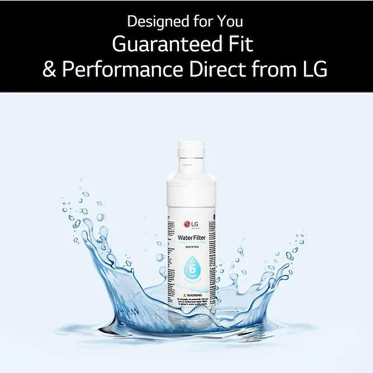 LG LT1000P2 6-Month / 200 Gallon Refrigerator Replacement Water Filter, Reduces Chlorine, 2 Count (Pack of 1), White.