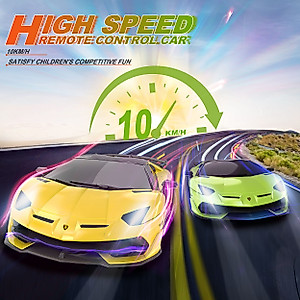 AEROQUEST Lamborghini Remote Control Car, 1:24 Scale Lamborghini Rc Cars with Headlight, 2.4GHz Hobby Rc Race Car for 3 4 5 6 7 8+ Years Old Kids Boy Girls Birthday Gift, Yellow