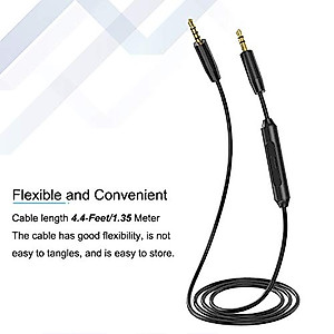 Ancable Replacement 3.5mm Headset Audio Cable Compatible with Skullcandy Headphone, 3.5mm Stereo Cord with Mic and Volume Control for Skullcandy Crusher, Hesh, Hesh 2, Hesh 3, Venue, Grind Headphones