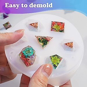 LET'S RESIN Dice Resin Molds Silicone, DND Dice Epoxy Resin Molds with 7 Standard Polyhedral Stereoscopic Dice Cavities, Silicone Molds for Epoxy Resin, DIY Dices Making, Table Board Game