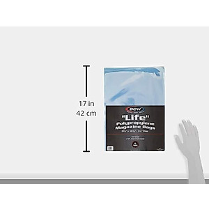 BCW Life Magazine Bags -1 Pack of 100 | Crystal Clear Polypropylene | Acid-Free Archival Quality | Protect and Store Collectible Life Magazines | Exterior 11 1/8 x 14 1/4