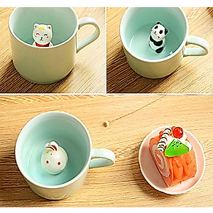3D Coffee Mug Cute Animal Inside Cup Cartoon Ceramics Figurine Teacup Christmas Birthday Gift for Boys Girls Kids - Party Office Morning Mugs for Tea Juice Milk Chocolate Cappuccino(3D Panda Cup)