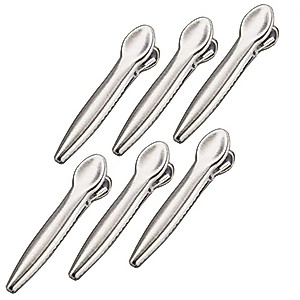 TAODAN Set of 6 Heavy Duty Stainless Steel Alligator Clips,Fresh-Keeping Clamp Jaw Sealing Clips Air Tight Seal Grip on Coffee & Food Bags