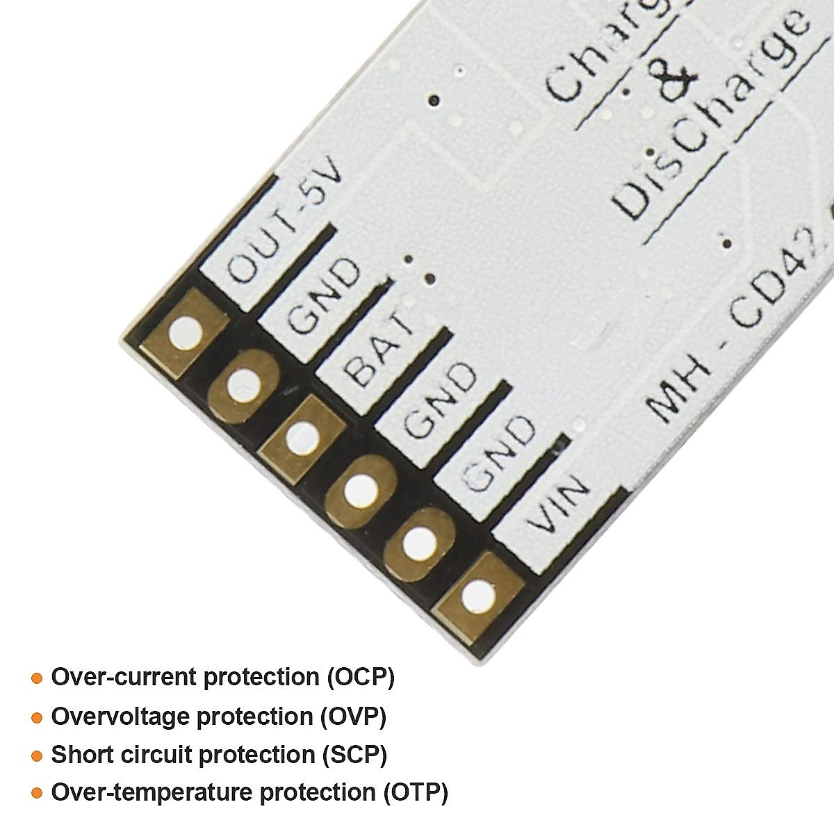 Beffkkip 4pcs 2A 5V Charge Discharge Integrated Module 3.7V/4.2V PCB Board Module for 18650 Lithium Battery Charging Boosting Mobile Power Board