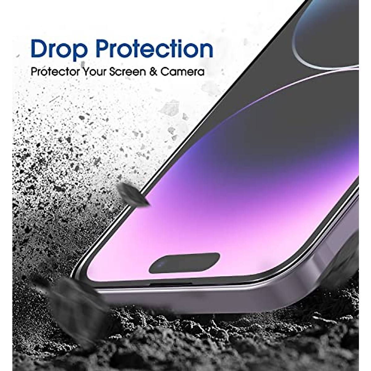 amFilm OneTouch Glass Screen Protector Compatible for iPhone 14 Pro 6.1 Inch 2022, Easiest Installation, Dynamic Island Compatible, Bubble Free and Full Coverage Case Friendly, Tempered Glass, 2 Pack
