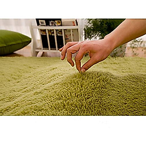 YOH Ultra Soft Shag Rug Fluffy Plush Area Rugs Bedroom Rugs for Living Room Dorm Patio Girls Kids Room Nursery Home Decorative Carpets, 2.6’x5.3’(Green)