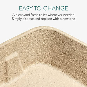 Navaris Disposable Cat Litter Trays (Pack of 5) - Cardboard Liner Tray for Cats Made of 100% Paper - Use Alone or As Box Liners - 15.9" x 11.8"