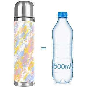 Stainless Steel Leather Vacuum Insulated Mug Abstract Texture Thermos Water Bottle for Hot and Cold Drinks Kids Adults 16 Oz
