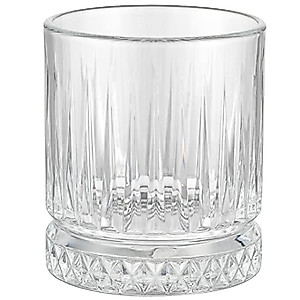 Restaurantware Elysia 7 Ounce Whiskey Glasses 6 Cut Rocks Glasses - Lead-Free Weighted Base Clear Glass Tumblers Dishwasher-Safe For Scotch Bourbon And Cocktails
