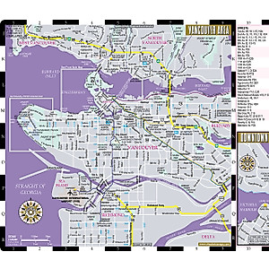 Streetwise Vancouver Map - Laminated City Center Street Map of Vancouver, Canada