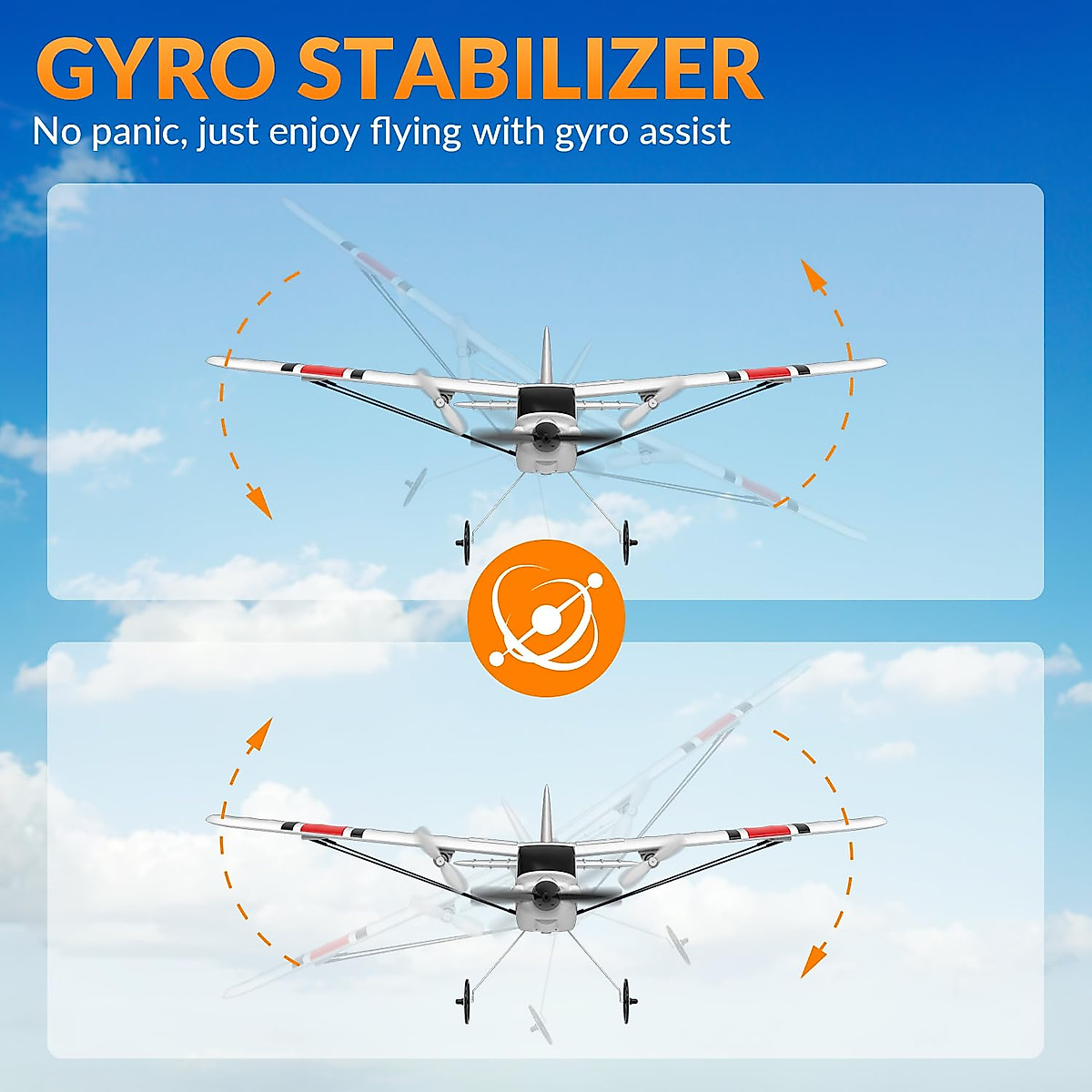 VOLANTEXRC RC Planes Sport Cub S2 for Kids, 2.4Ghz 2CH Remote Control Airlane Portable & Easy to Fly Outdoor Toy Gifts with Gyro Stabilizer for Beginner (Red)