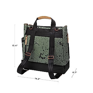 Petunia Pickle Bottom Pivot Backpack | Multiple Carrying Options (Backpack or Tote) | Insulated Pockets to Keep You Organized | Modern Silhouette with a Roomy Interior | Olive Ink Blot