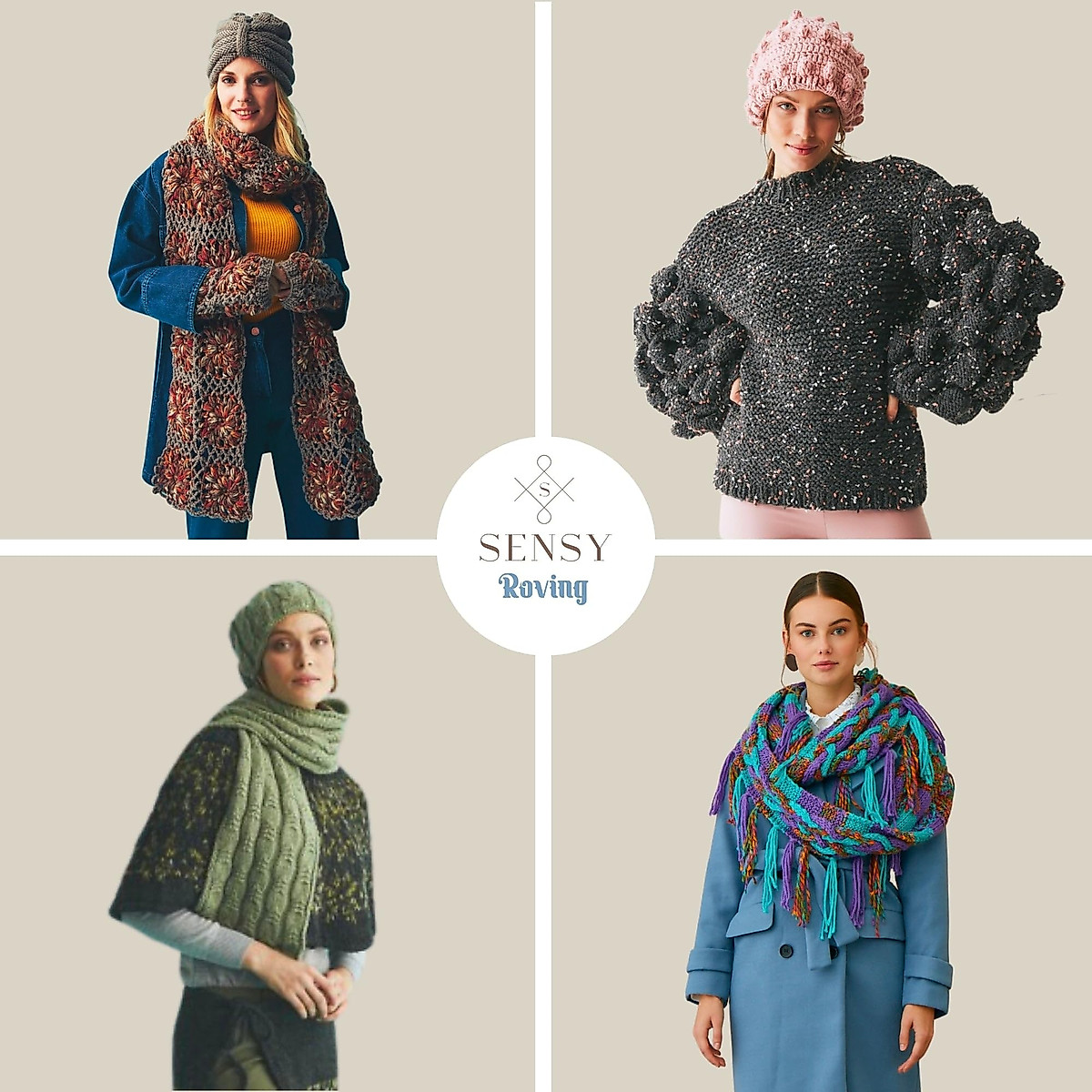 Sensy Roving Yarn, 3.5 oz, 132 Yards, Gauge 5 Bulky (Forest Green)