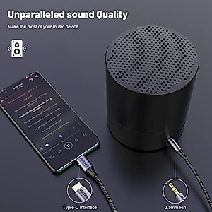 MOSWAG USB C to 3.5mm Headphone Audio Stereo Cable 3.28FT/1M,USB-C to 3.5mm Audio Aux Cord Compatible with MacBook,Chromebook,Google Pixel 2/3/4 XL,Samsung Galaxy Note 10/S10,Huawei,Xiaomi