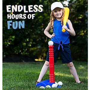 ToyVelt Tee Ball Set for Kids 3-5 - 9 Balls, for Boys & Girls, Great for Toddlers (Multicolor)
