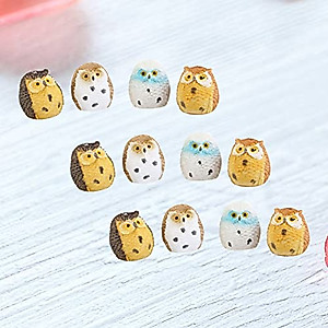 Toyvian 12pcs Mini Owl Figurines Miniature Garden Figurines Owl Garden Decoy Animal Dollhouse Ornament for Micro Landscape Bonsai Decor
