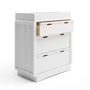 Storkcraft Skye Changing Dresser, 3 Drawer, White