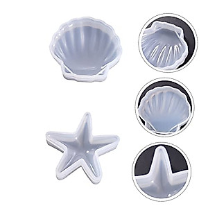 SEWACC 2pcs DIY Starfish Mold Trays Decorative Clear Christmas Ornaments Coaster Resin Mold Epoxy Silicone Present Ornaments Crystal Jewelry Ocean Mold Sea Star Mold Plate Craft Mold Gel