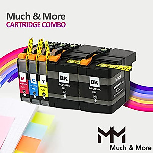 MM MUCH&MORE Ink Cartridge Replacement for Brother LC109 XXL LC109BK LC109XXL LC-109 LC105 LC105XXL LC-105 Work with MFC-J6520DW J6720DW J6920DW Printer (2 Black + Cyan + Magenta + Yellow)