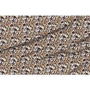 Spoonflower Fabric - English Bulldog Bulldogs Pattern Puppy Animal Printed on Petal Signature Cotton Fabric Fat Quarter - Sewing Quilting Apparel Crafts Decor