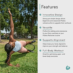 Balanced Body Ultra-Fit Circle, Pilates Ring Resistance Trainer, Upper-Body and Leg Workout Equipment, Leg Exercise Equipment, Pilates Equipment for Home or Studio Use, 15-Inch Diameter