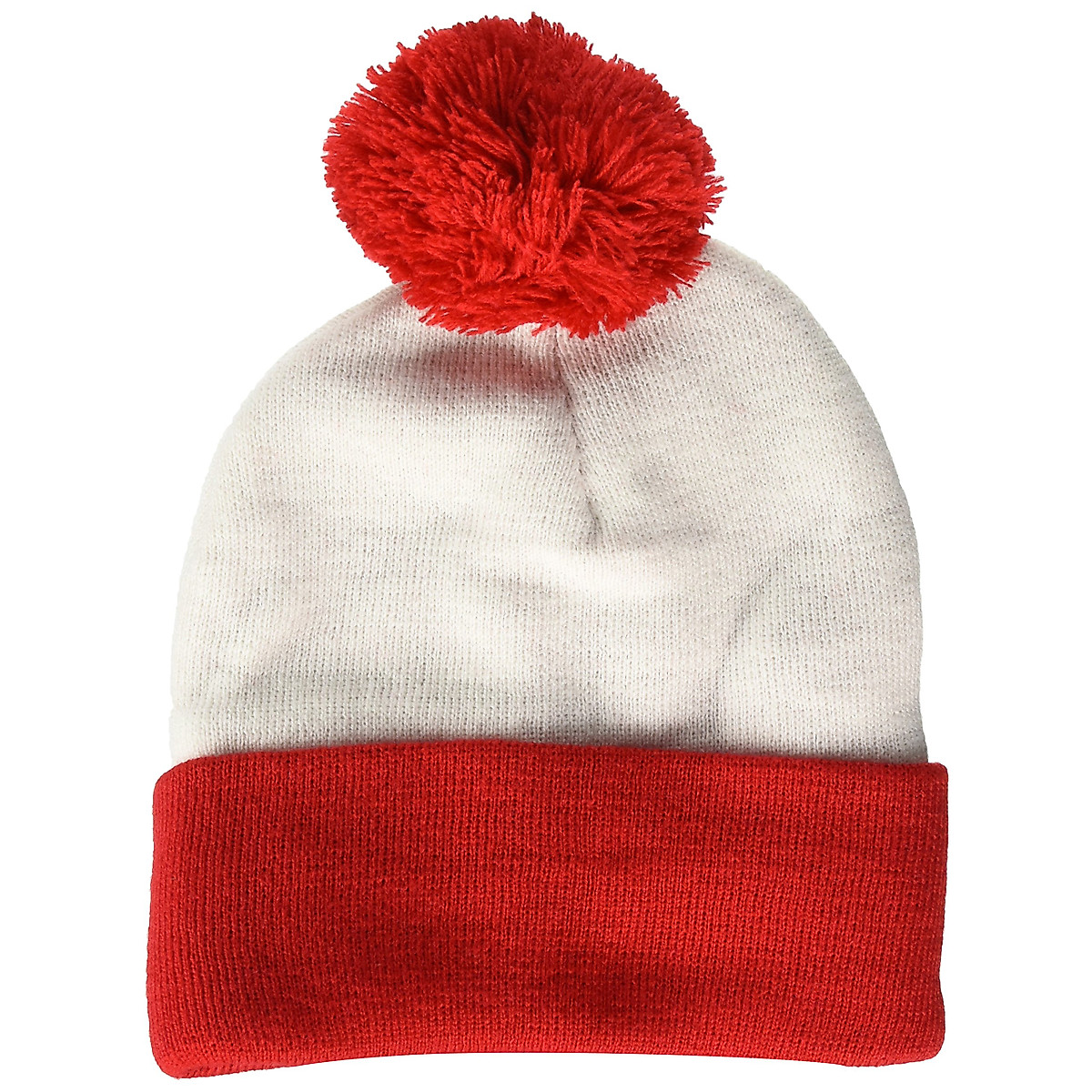Beechfield Snowstar Duo Two-Tone Winter Beanie Hat (One Size) (Off White/Bright Red)